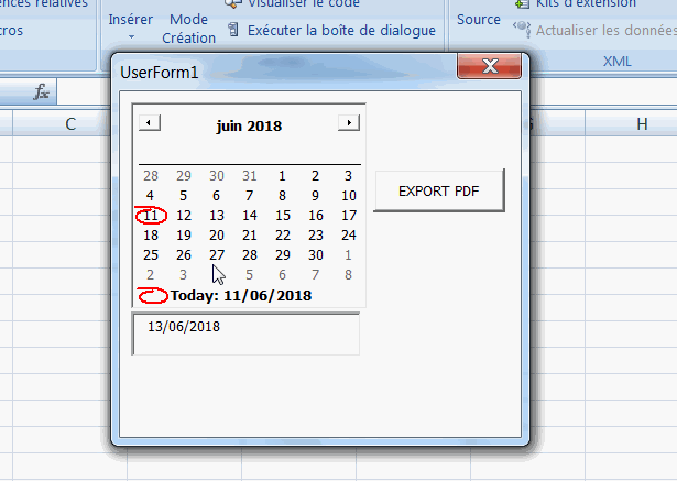 Xl 2007 Récuperer La Date Dun Textbox Utilisation Fichier Pdf Aide Macros Et Vba Excel