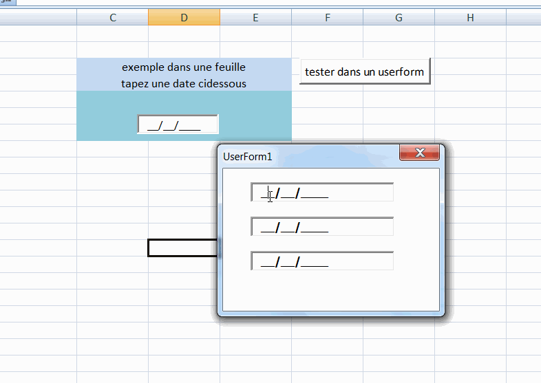 Masque De Saisie Date Dans Textbox Macros Et Vba Excel